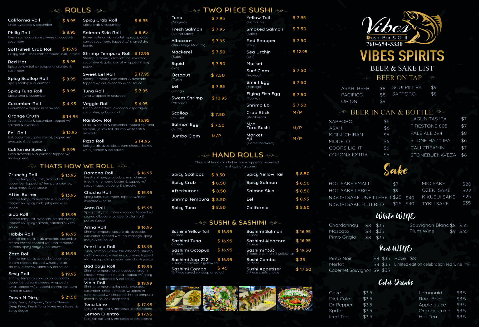 Menu – Vibes Sushi And Grill