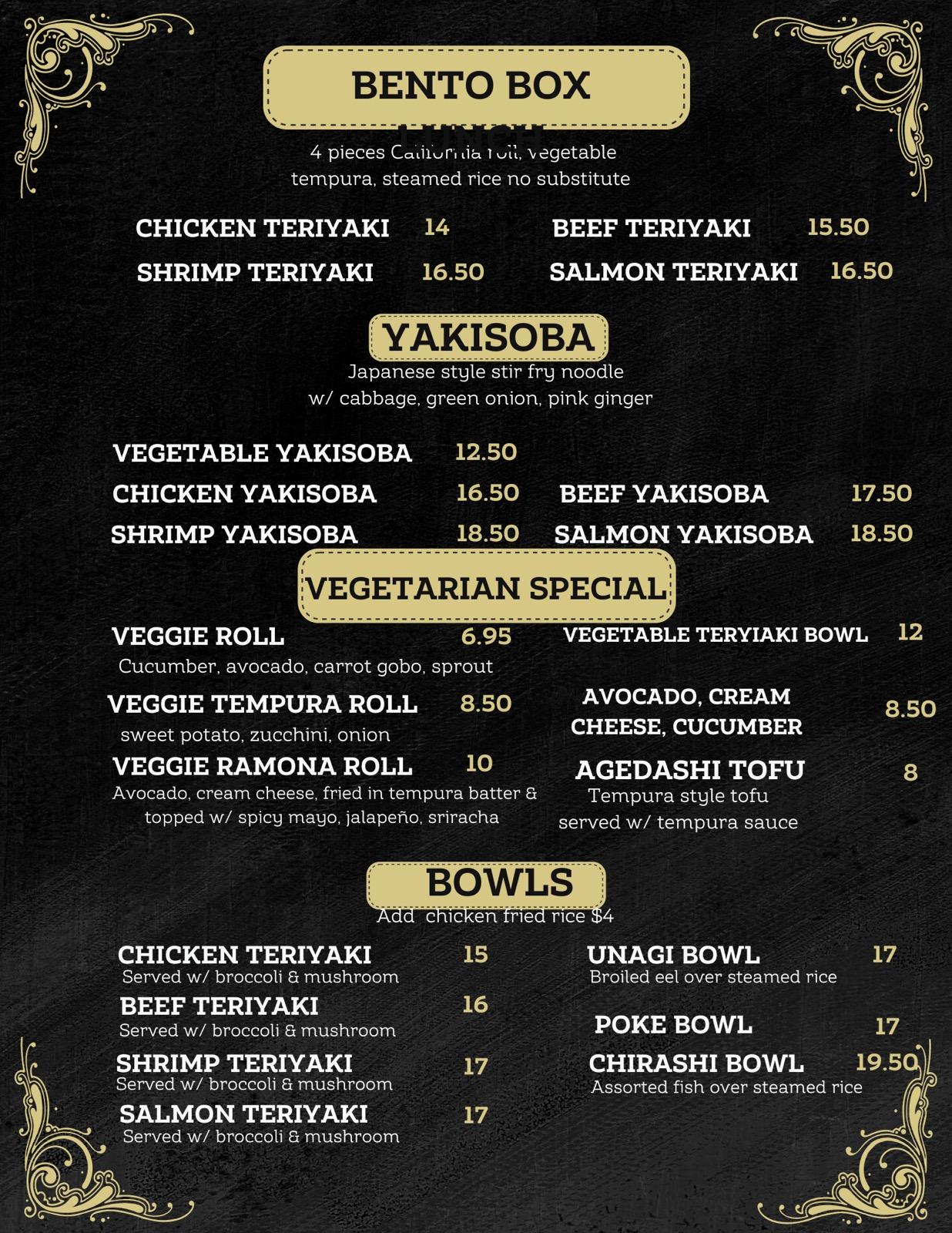 Menu – Vibes Sushi And Grill